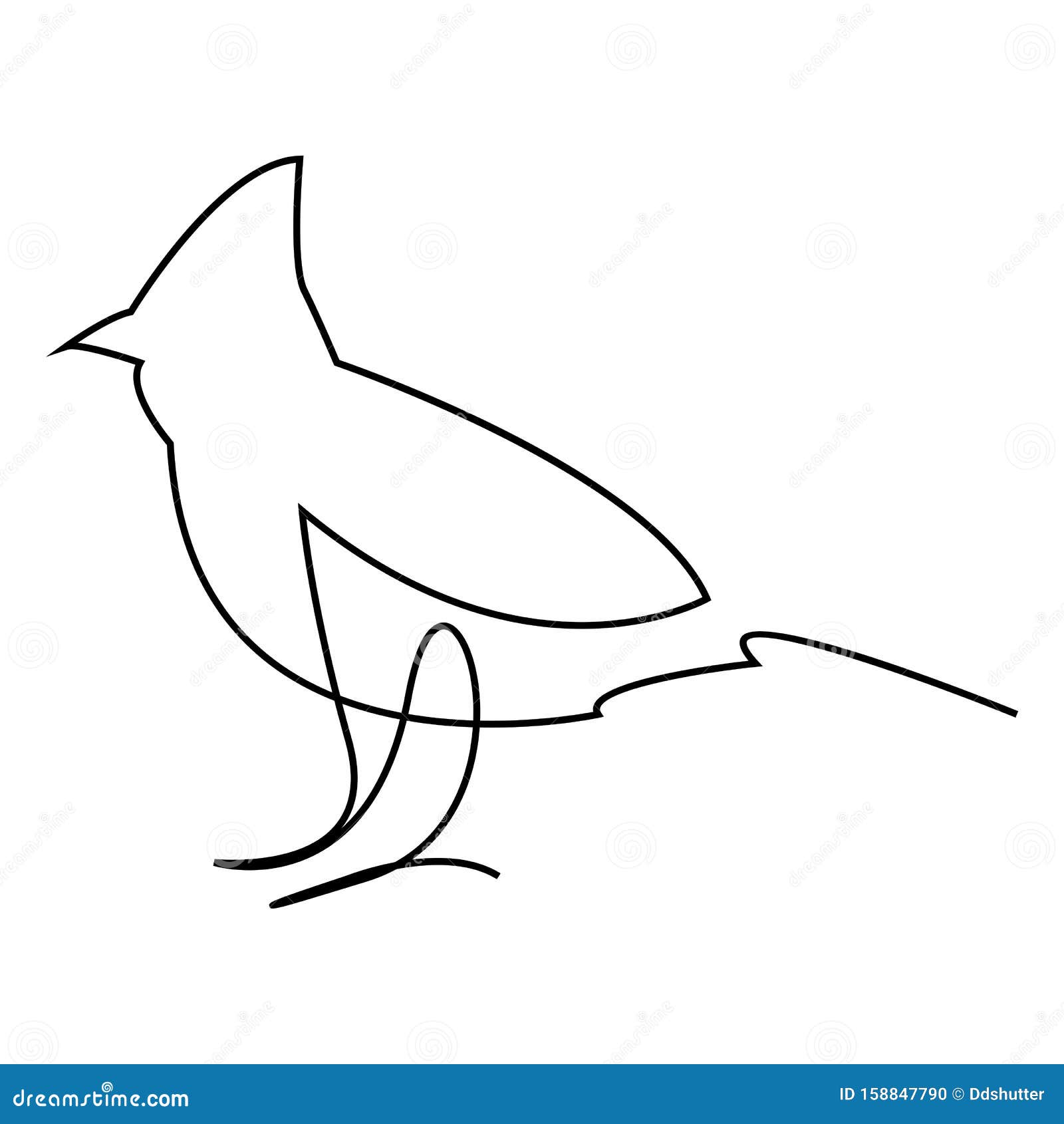 One Line Bird Design Silhouette. Hand Drawn Minimalism Style Vector ...