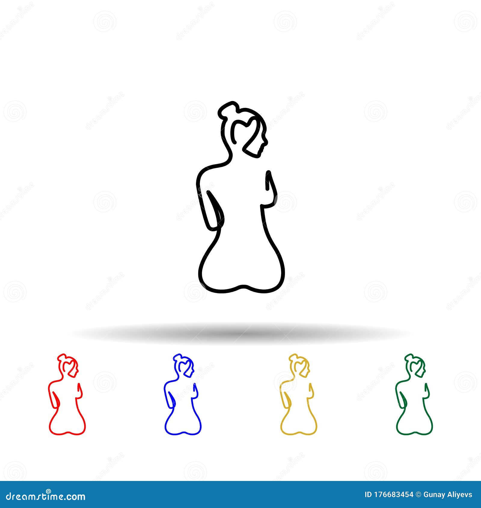 One Line, Body, Woman Multi Color Icon. Simple Thin Line, Outline ... One Line, Body, Woman Multi Color Icon. Simple Thin Line, Outline ...