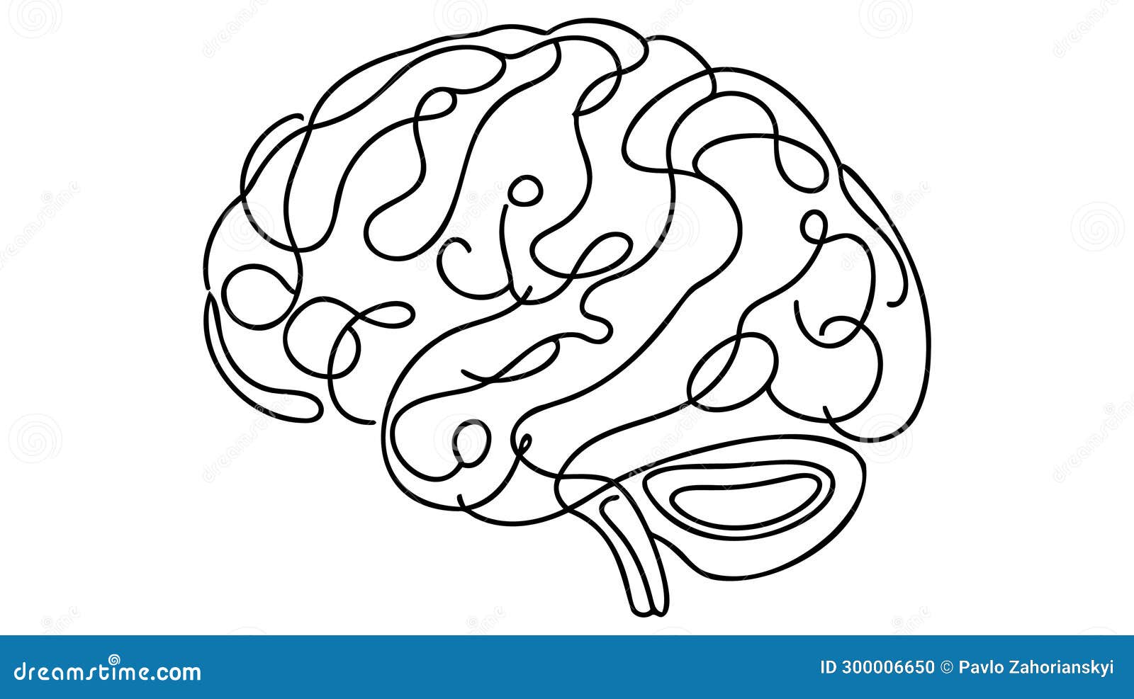 One Line Brain Design Silhouette. Logo Design Stock Illustration ...