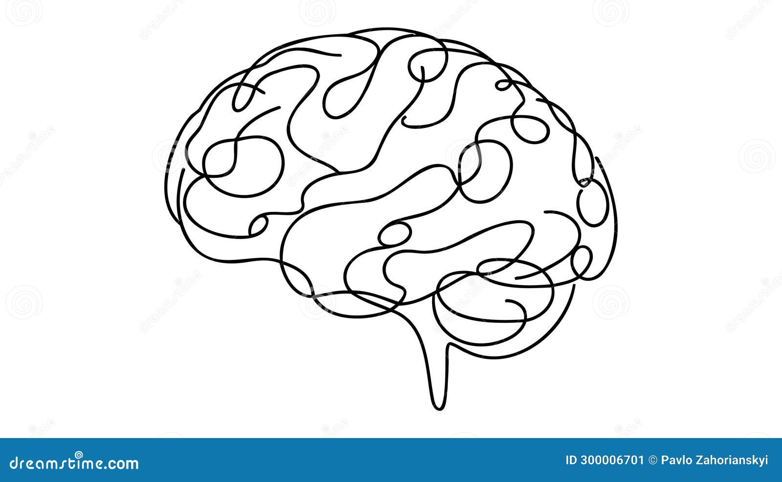 One Line Brain Design Silhouette. Logo Design Stock Illustration ...