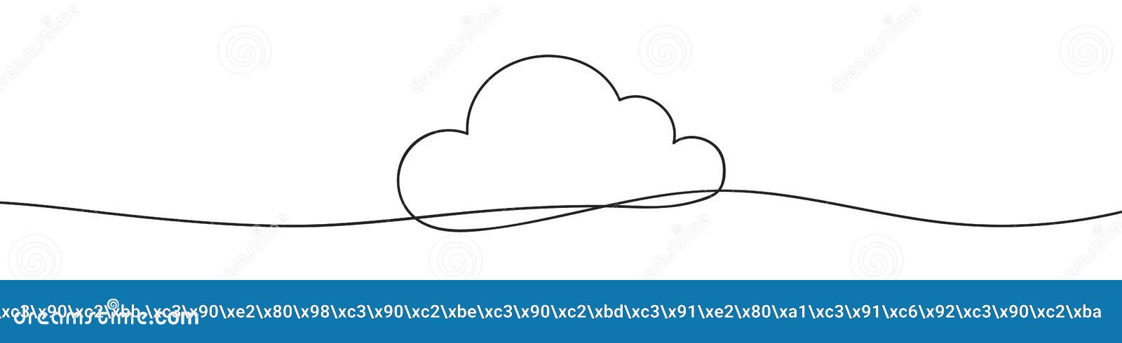 One Line Cloud Icon. Continuous Line. Vector Illustration Stock ...