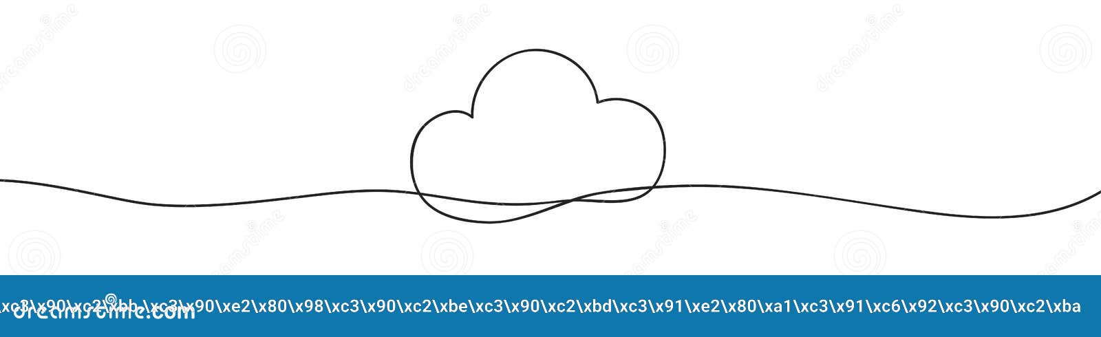 One Line Cloud Icon. Continuous Line. Vector Illustration Stock Vector ...