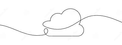One Line Cloud Icon. Continuous Line Stock Vector - Illustration of ...