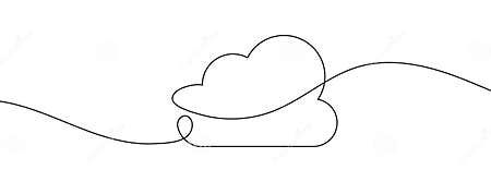 One Line Cloud Icon. Continuous Line Stock Vector - Illustration of ...