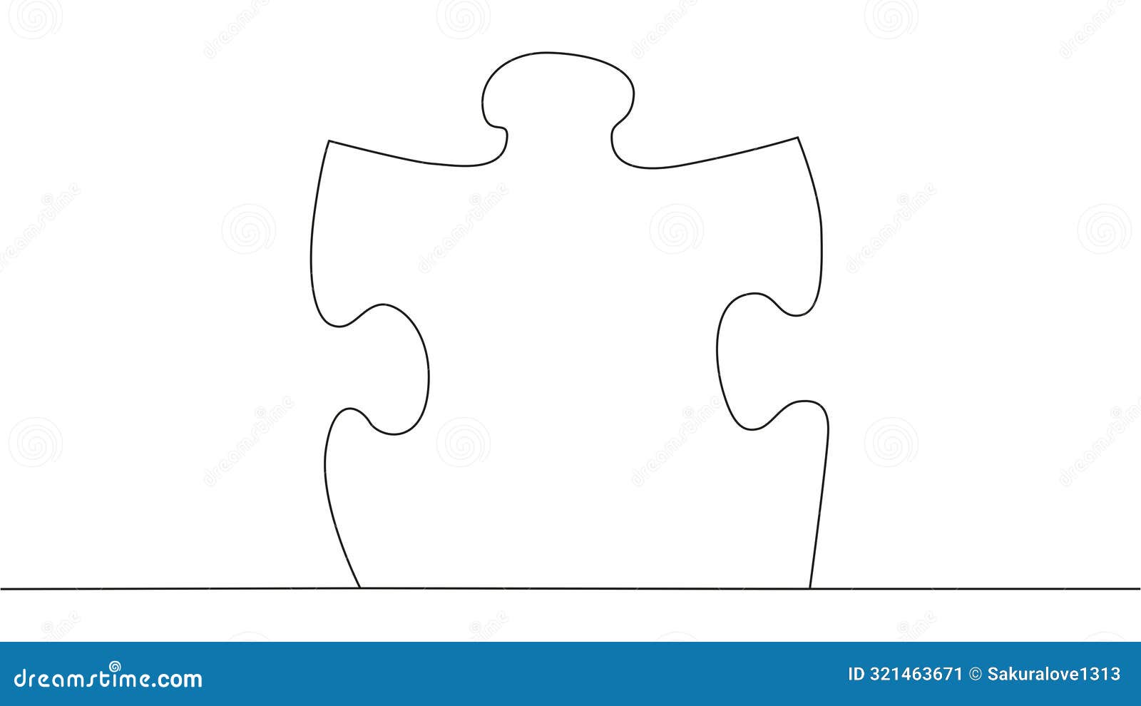 One Line Connecting Puzzle Pieces in One Continuous Line. Puzzle ...