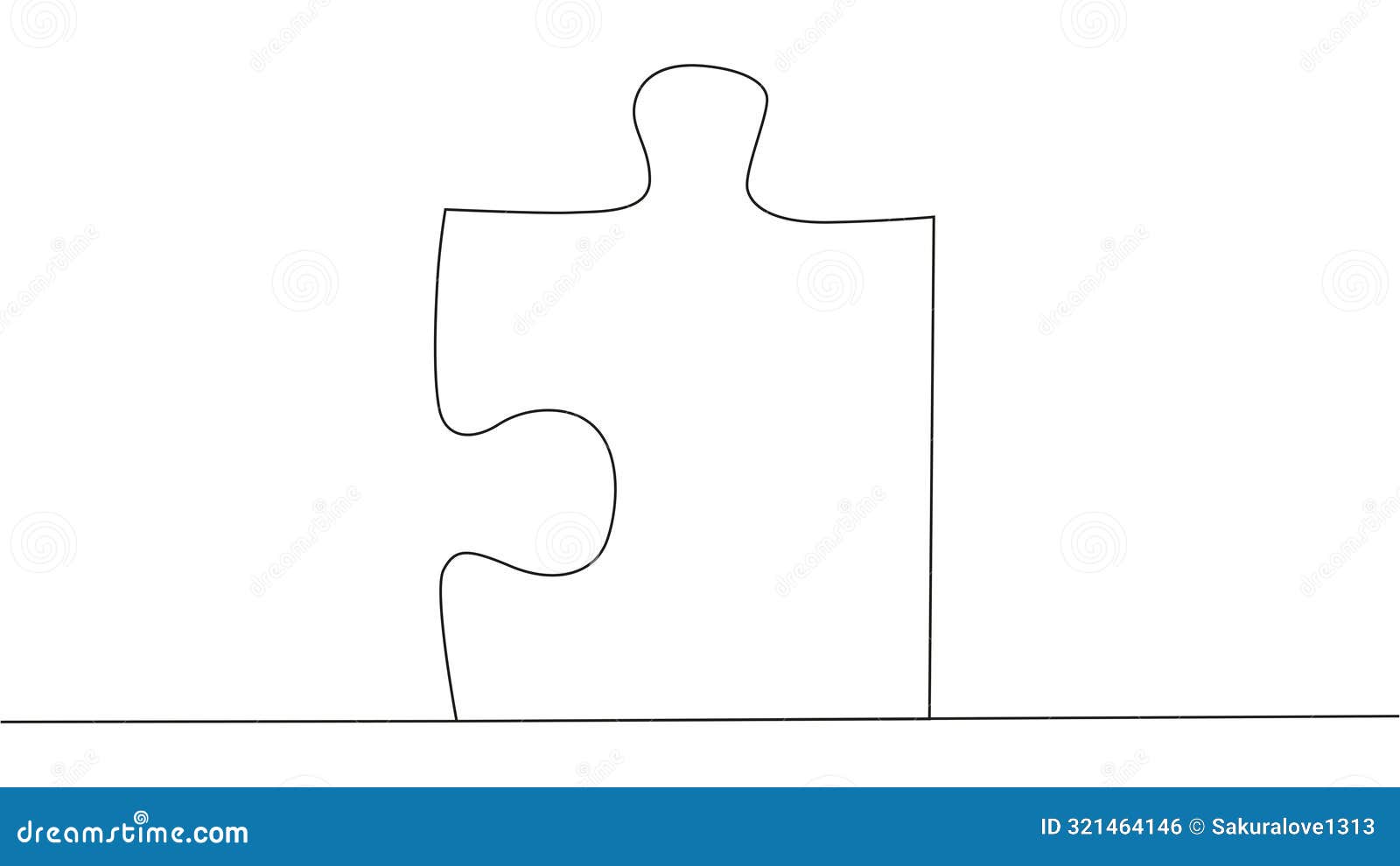 One Line Connecting Puzzle Pieces in One Continuous Line. Puzzle ...