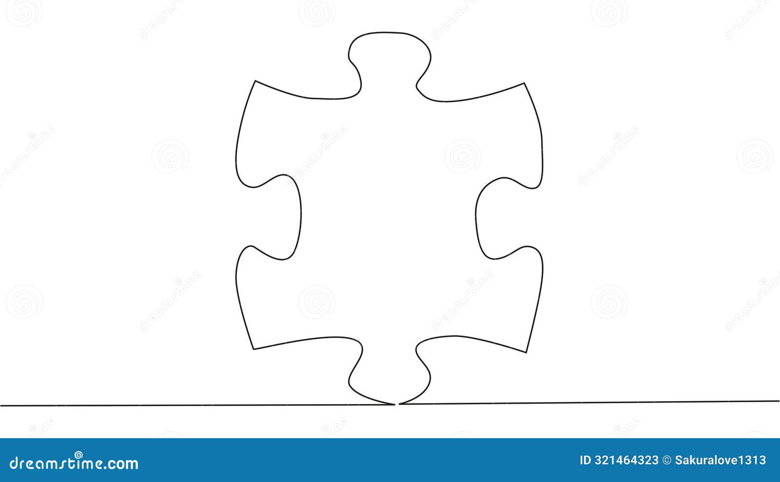 One Line Connecting Puzzle Pieces in One Continuous Line. Puzzle ...