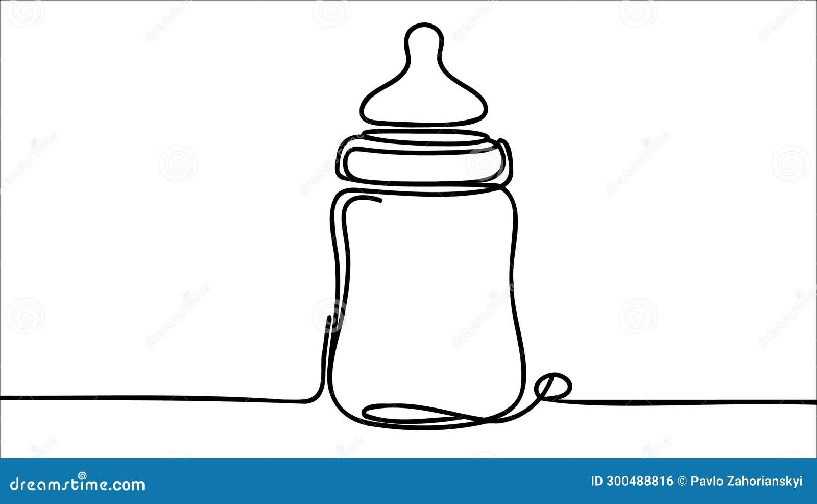 One Line Continuous of Baby Pacifier. Minimalist Style Vector ...