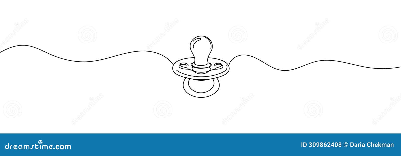 One Line Continuous of Baby Pacifier. Minimalist Style Vector ...