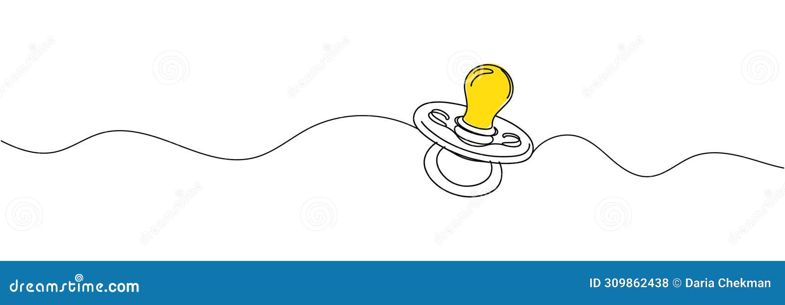 One Line Continuous of Baby Pacifier. Minimalist Style Vector ...