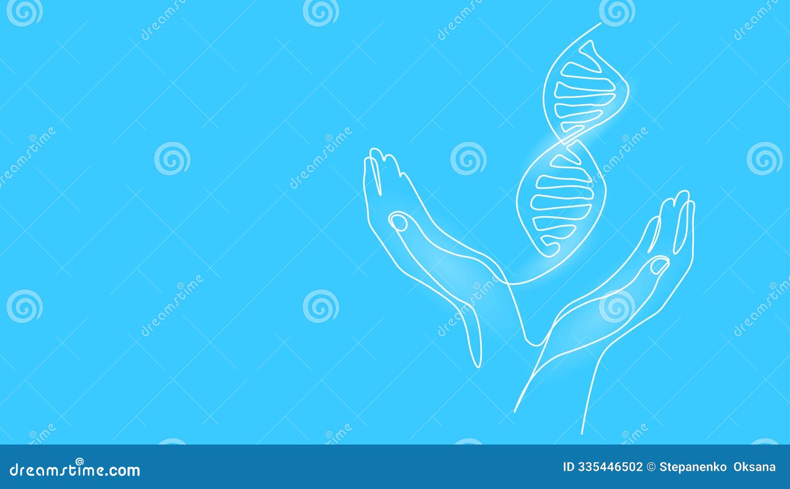 One Line Continuous DNA Code Helix Symbol Concept. Silhouette of ...
