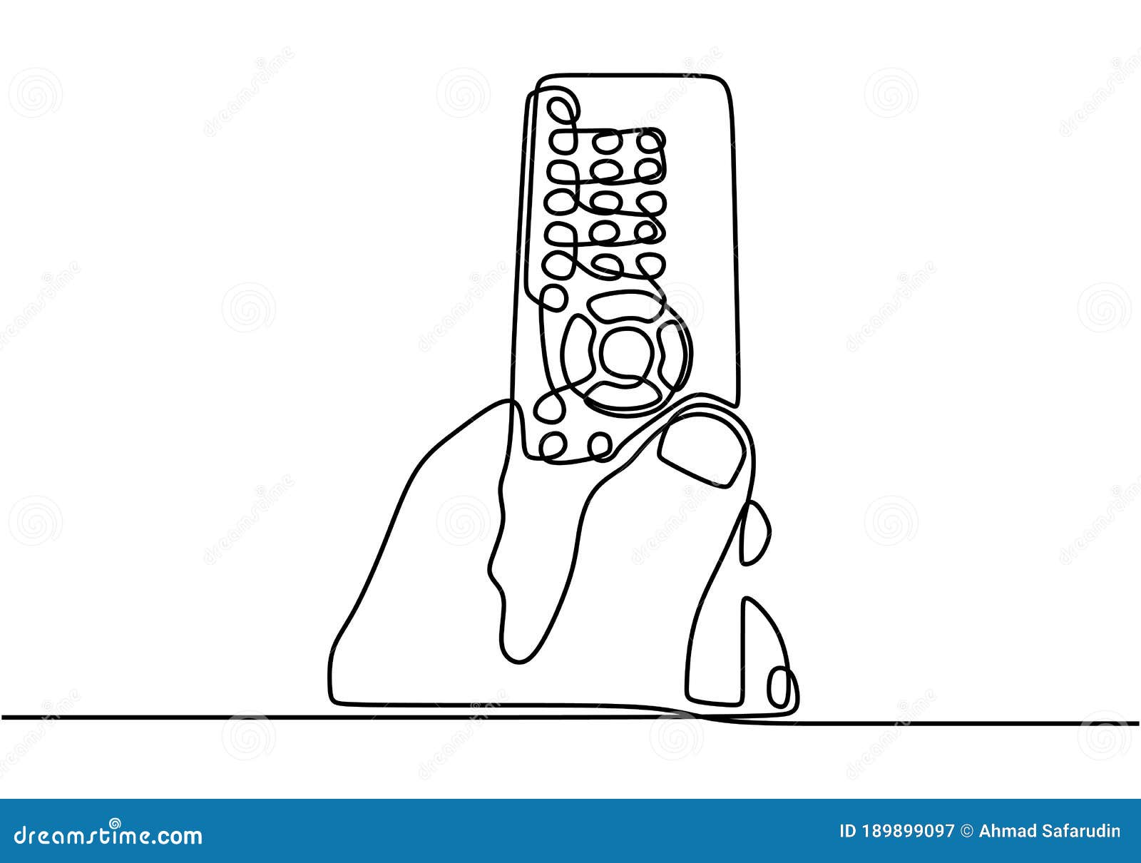 One Line Continuous Drawing of Hand Holding Remote with Minimalist ...