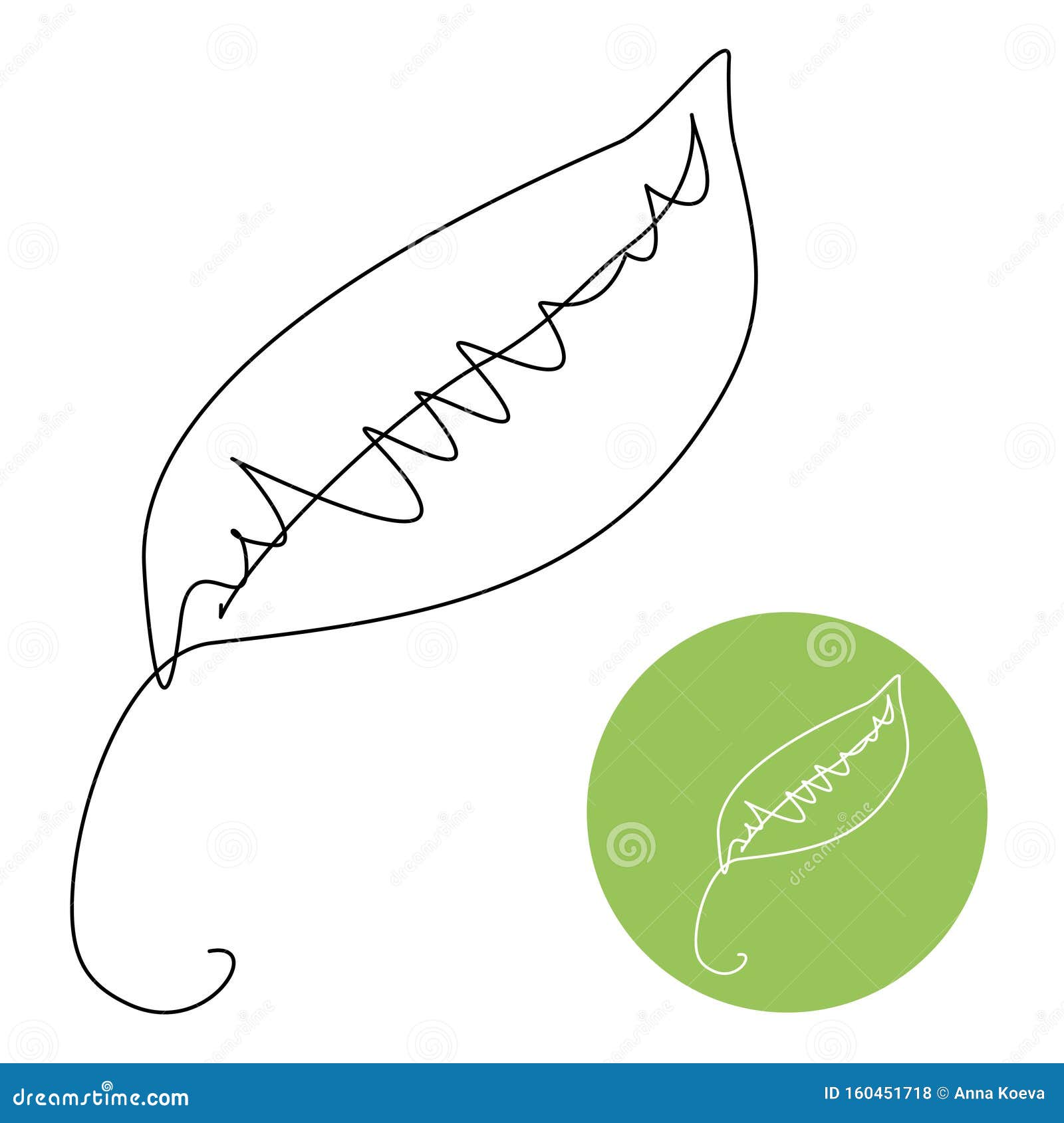 One Line Continuous Drawing of Vector Leaf. Contour Drawing Stock ...