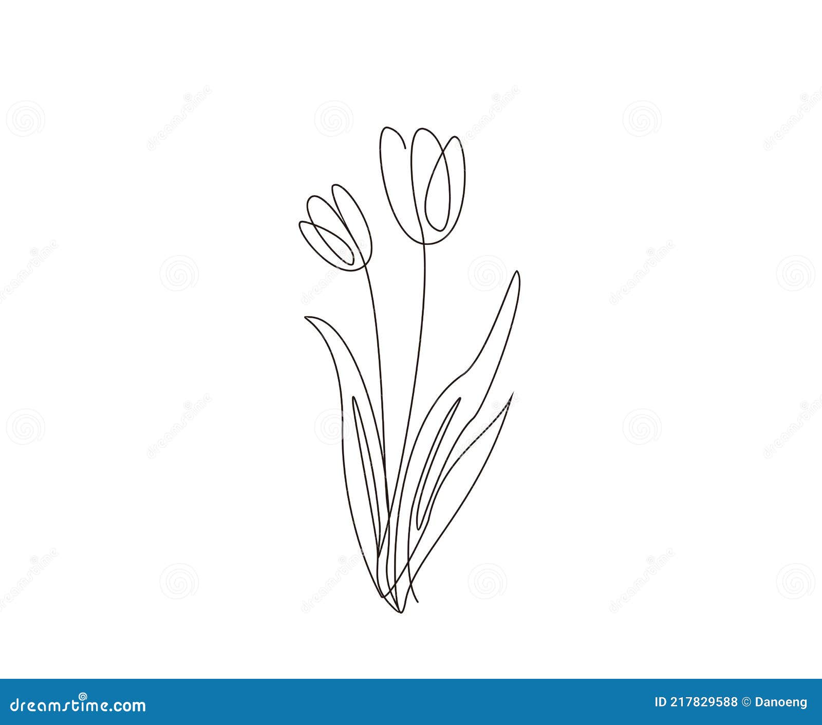 One Line Continuous of Flower, Single Line Drawing Art, Tropical Leaves ...