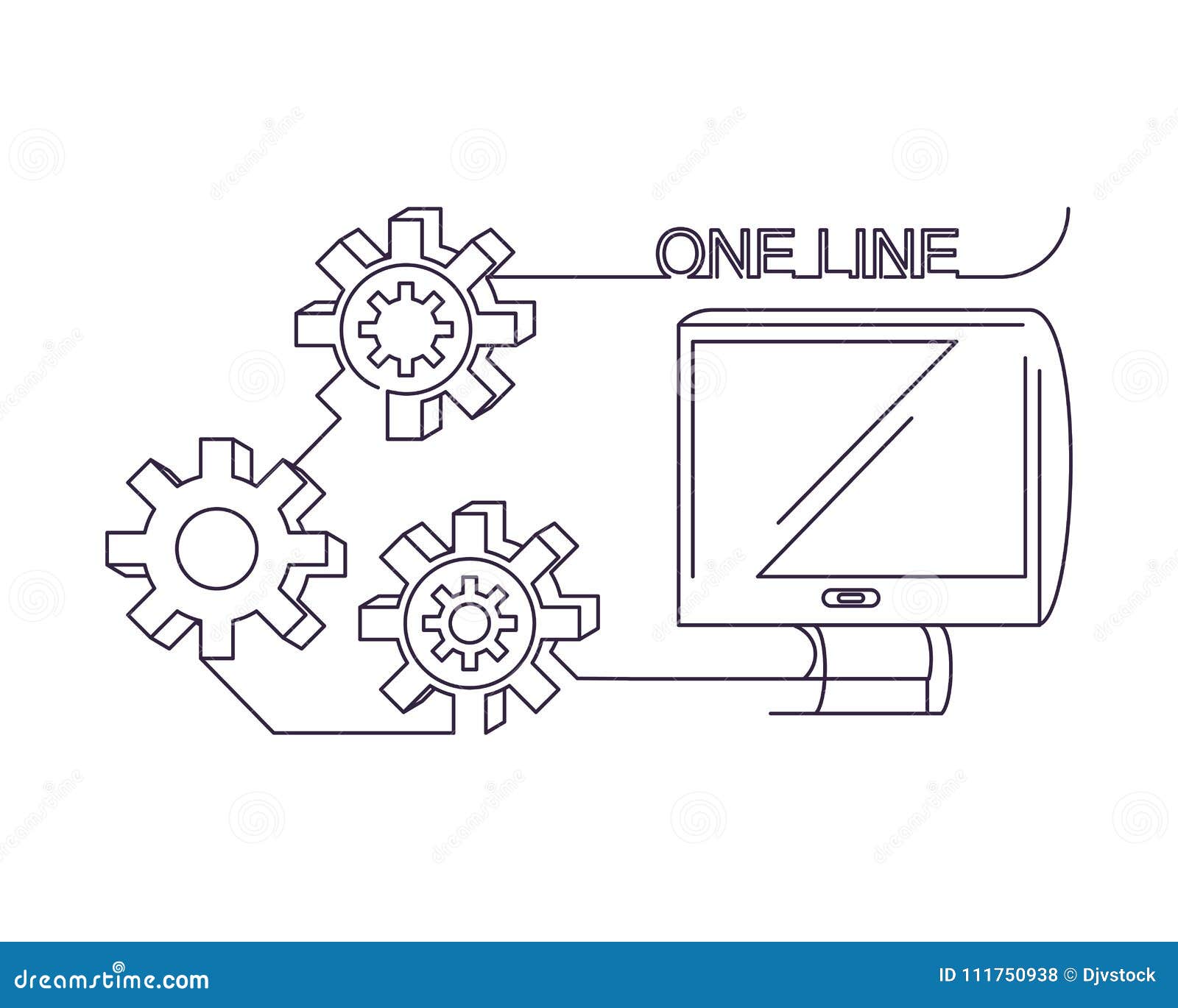 One line design stock vector. Illustration of management - 111750938