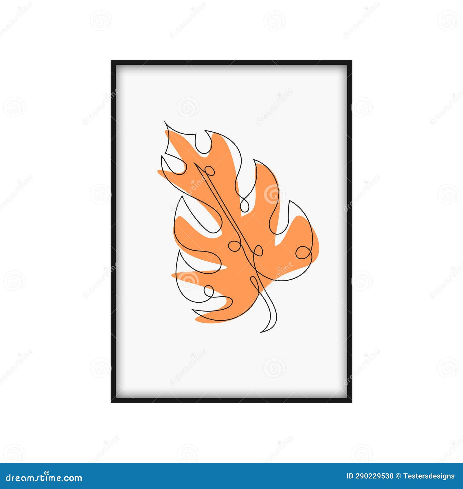 One Line Drawing of Autumn Leaf. Autumn Script Font and Leaves Isolated ...