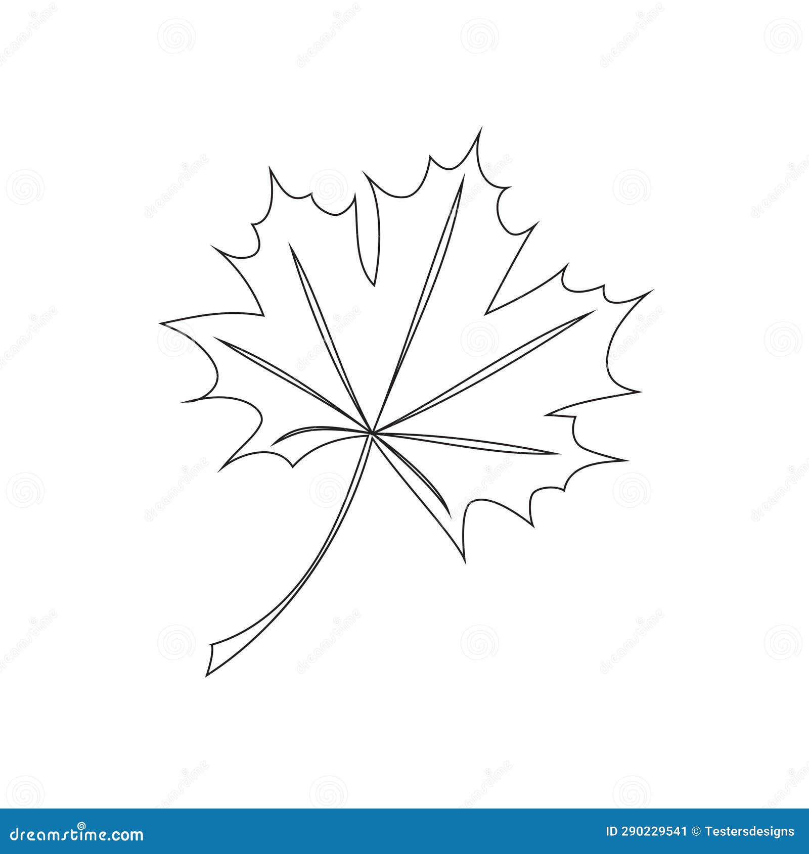 One Line Drawing of Autumn Leaf. Autumn Script Font and Leaves Isolated ...