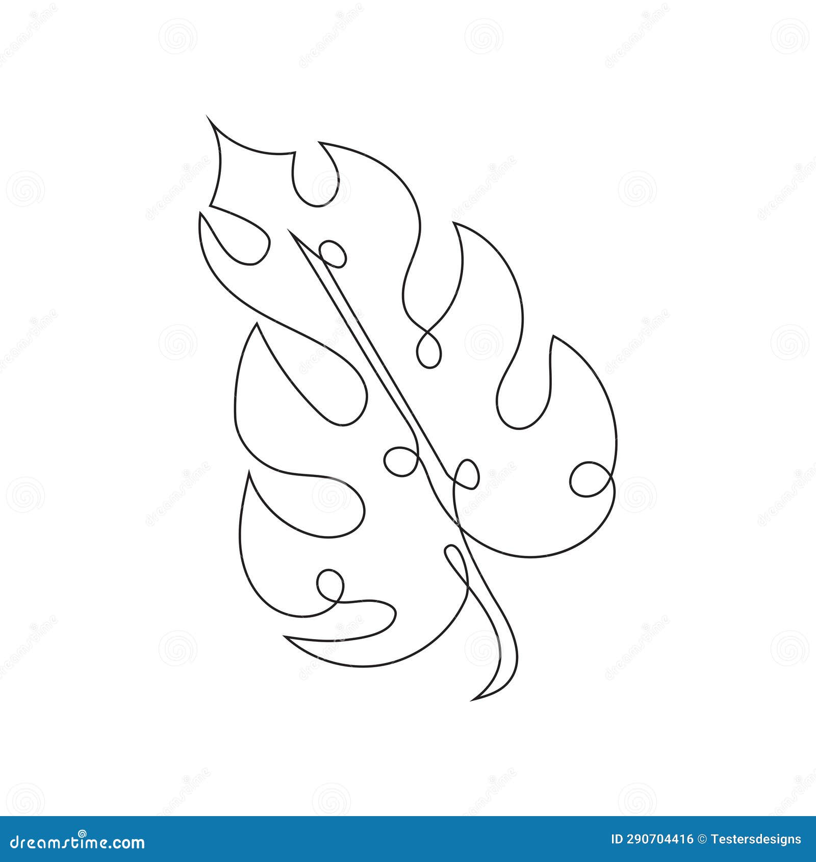 One Line Drawing of Autumn Leaf. Autumn Script Font and Leaves Isolated ...
