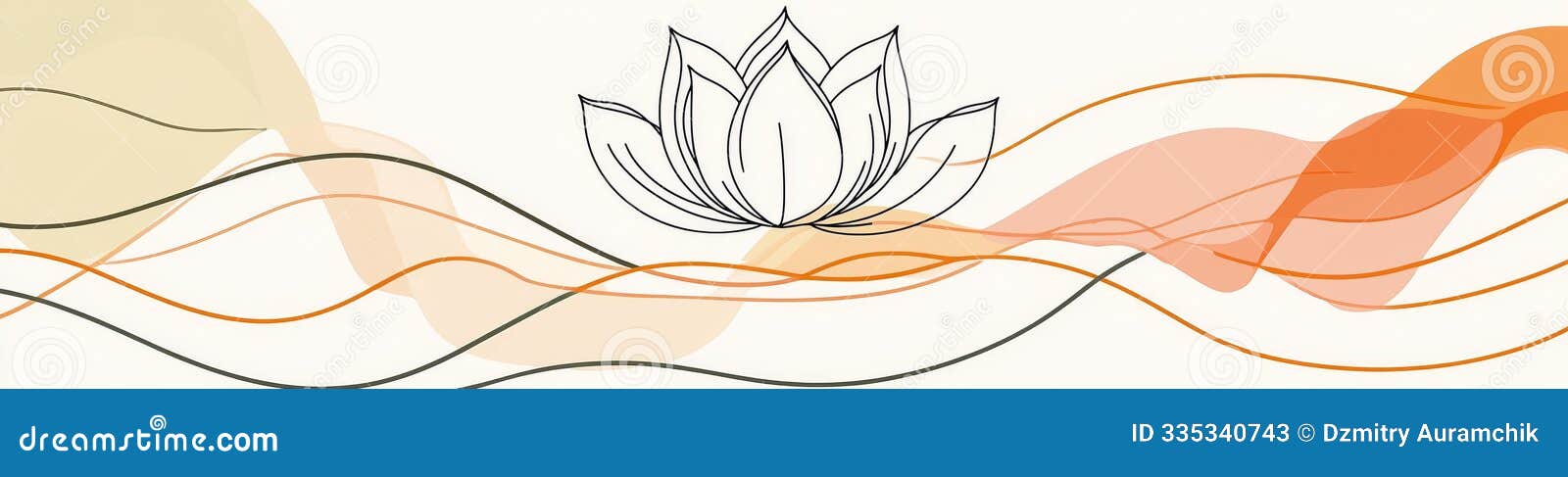 One-line Drawing Background. Lotus Continuous Line Drawing Stock Image ...