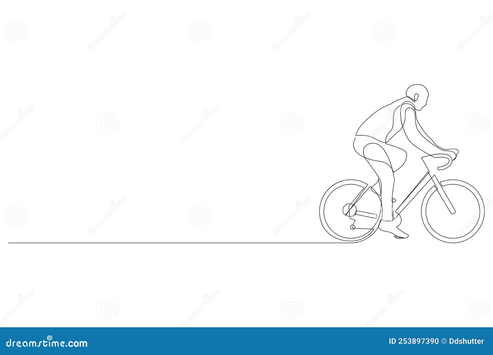 One Line Drawing of a Bicycle Rider. Vector Illustration. Stock Vector ...