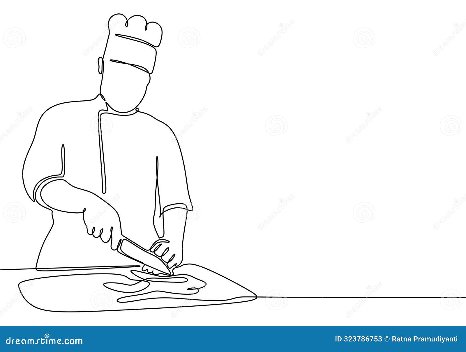 Drawing Of A Chef In A White Uniform Showing With His Hand That The ...