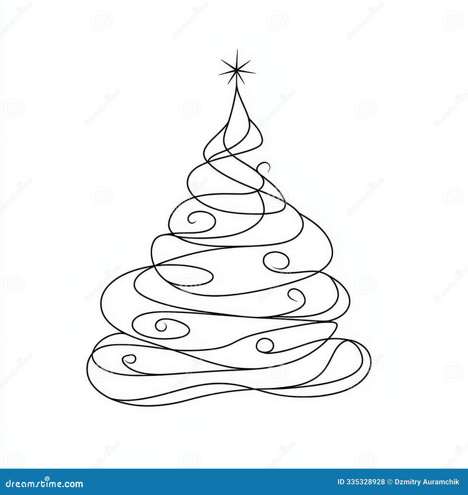 One Line Drawing of a Christmas Tree on a Modern Background Stock Photo ...