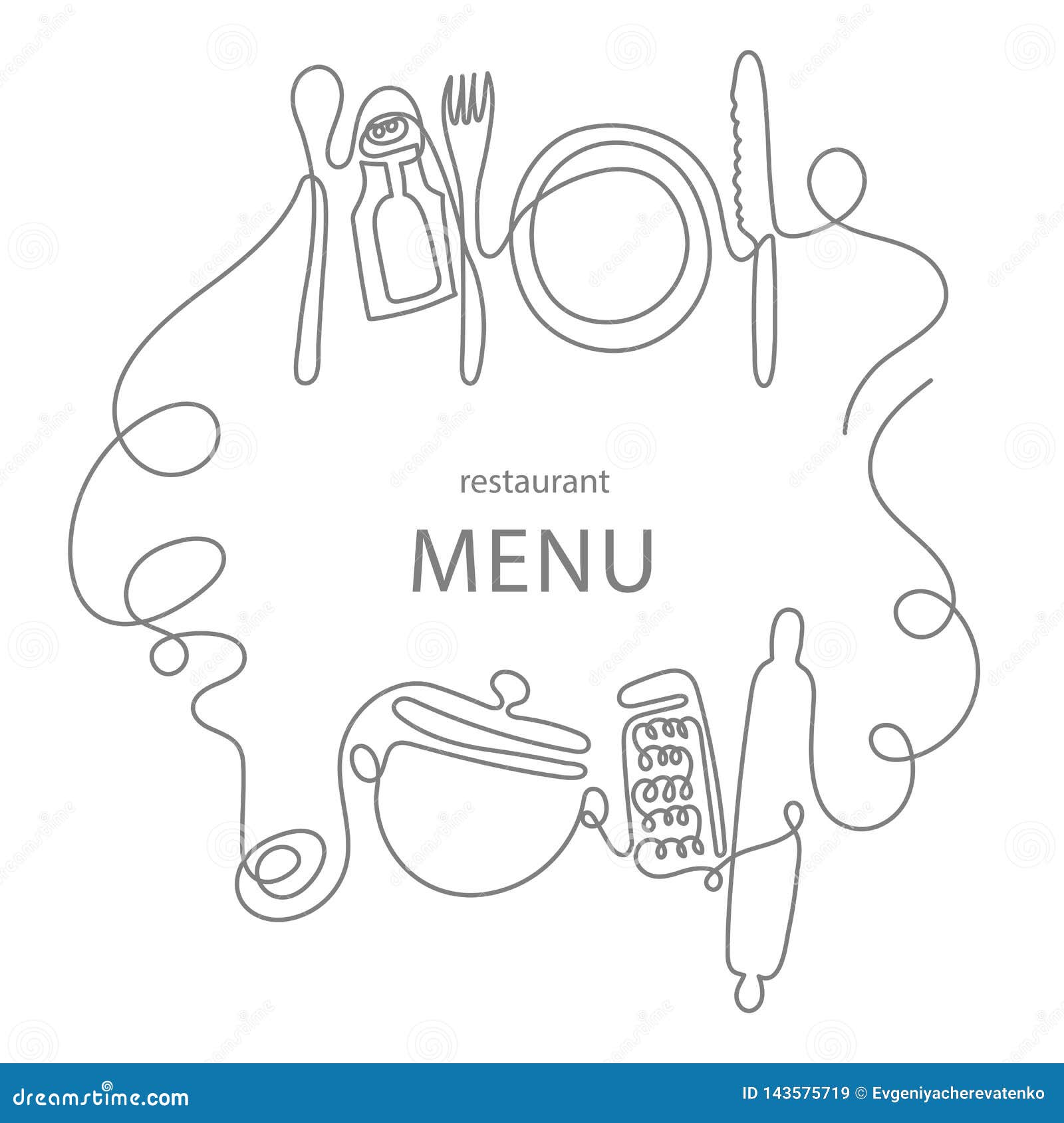 One Line Drawing Concept for a Restaurant Menu. Continuous Line Art of ... One Line Drawing Concept for a Restaurant Menu. Continuous Line Art of ...