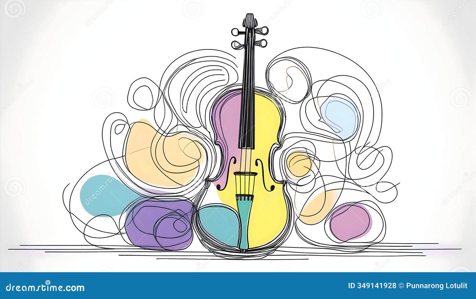 Violin Sketch Drawing. Poster Design. Generative Ai Stock Illustration ...