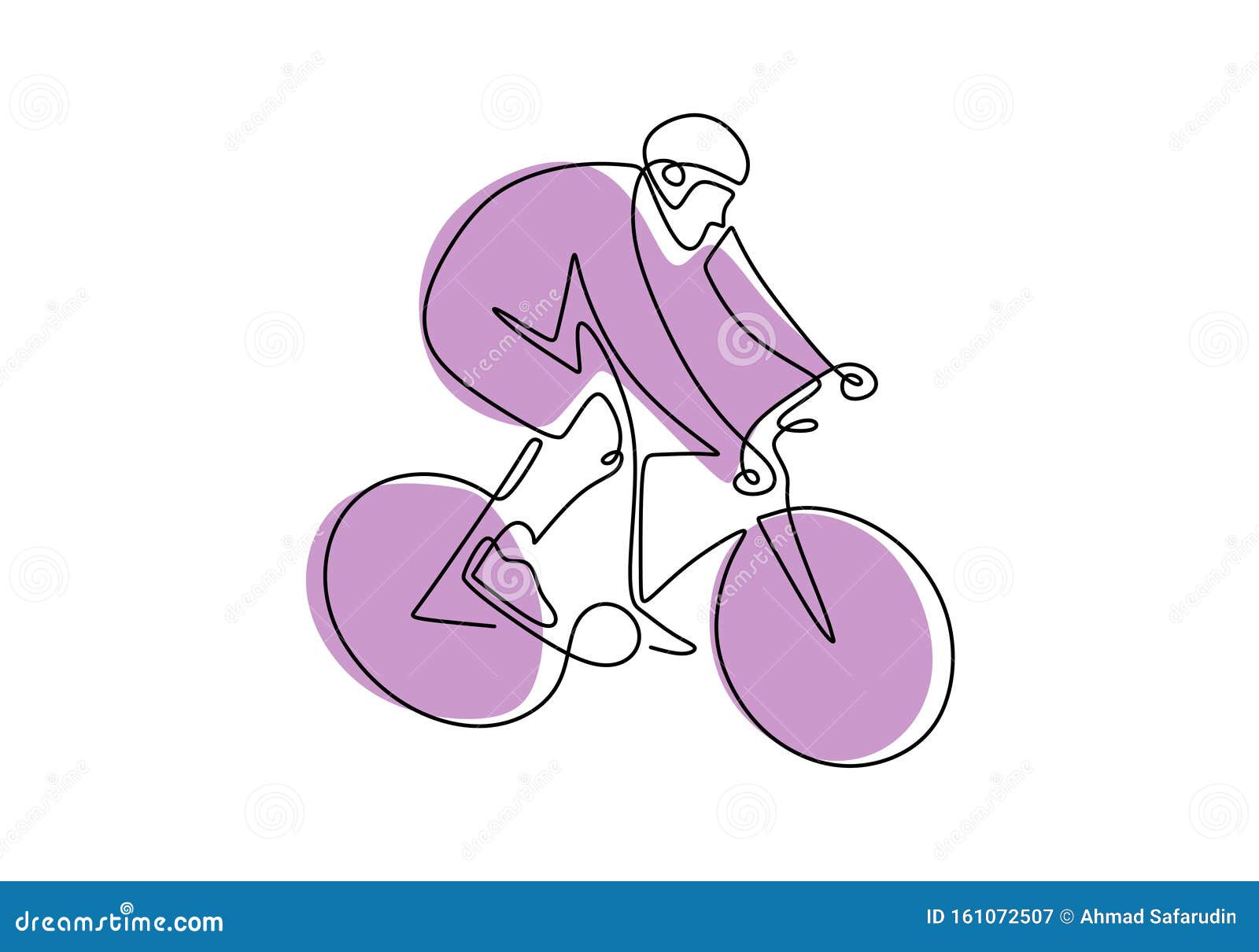 One Line Drawing or Continuous Line Art of a Bicycle Athlete. Vector ... One Line Drawing or Continuous Line Art of a Bicycle Athlete. Vector ...