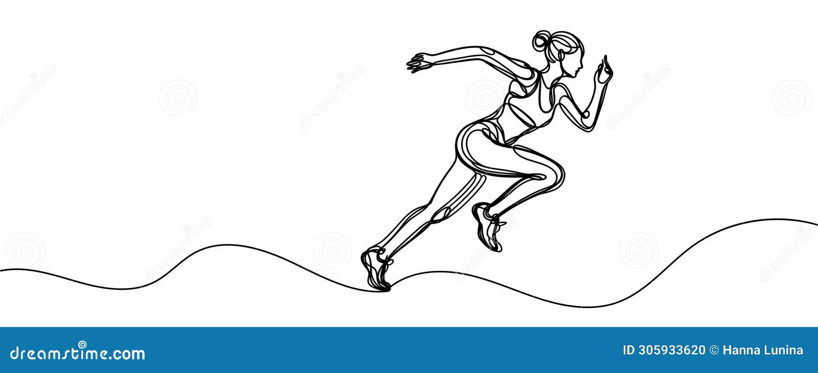 One Line Drawing of a Fast Running Athlete. Vector Illustration Stock ...