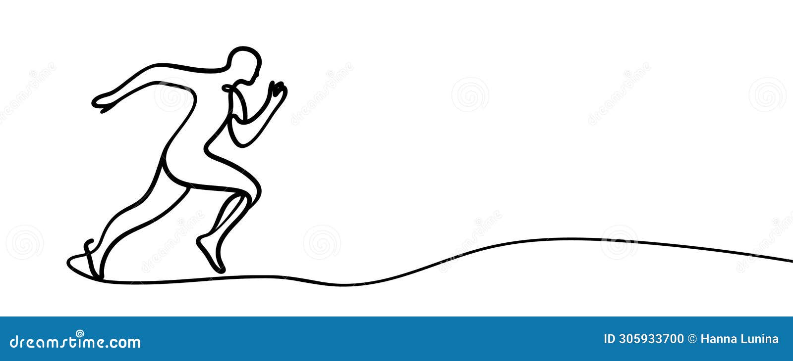 One Line Drawing of a Fast Running Athlete. Vector Illustration Stock ...