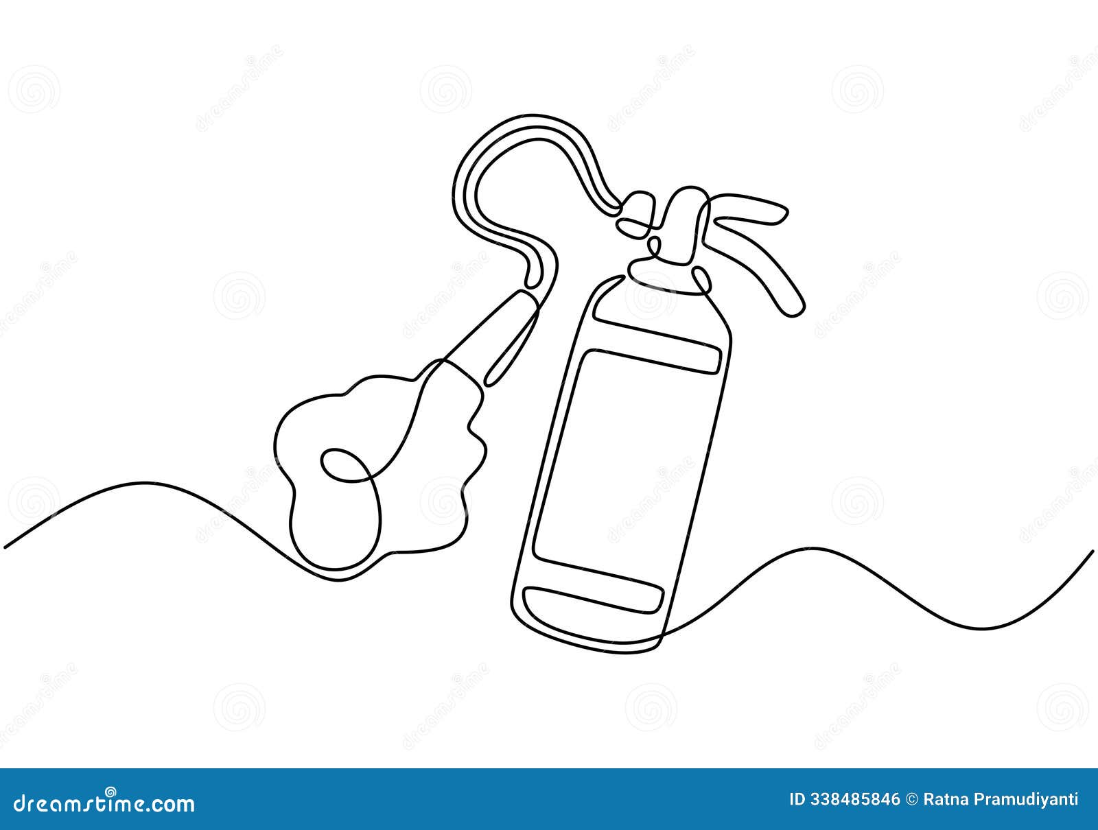 One Line Drawing of a Fire Extinguisher, Representing Safety Measures ...
