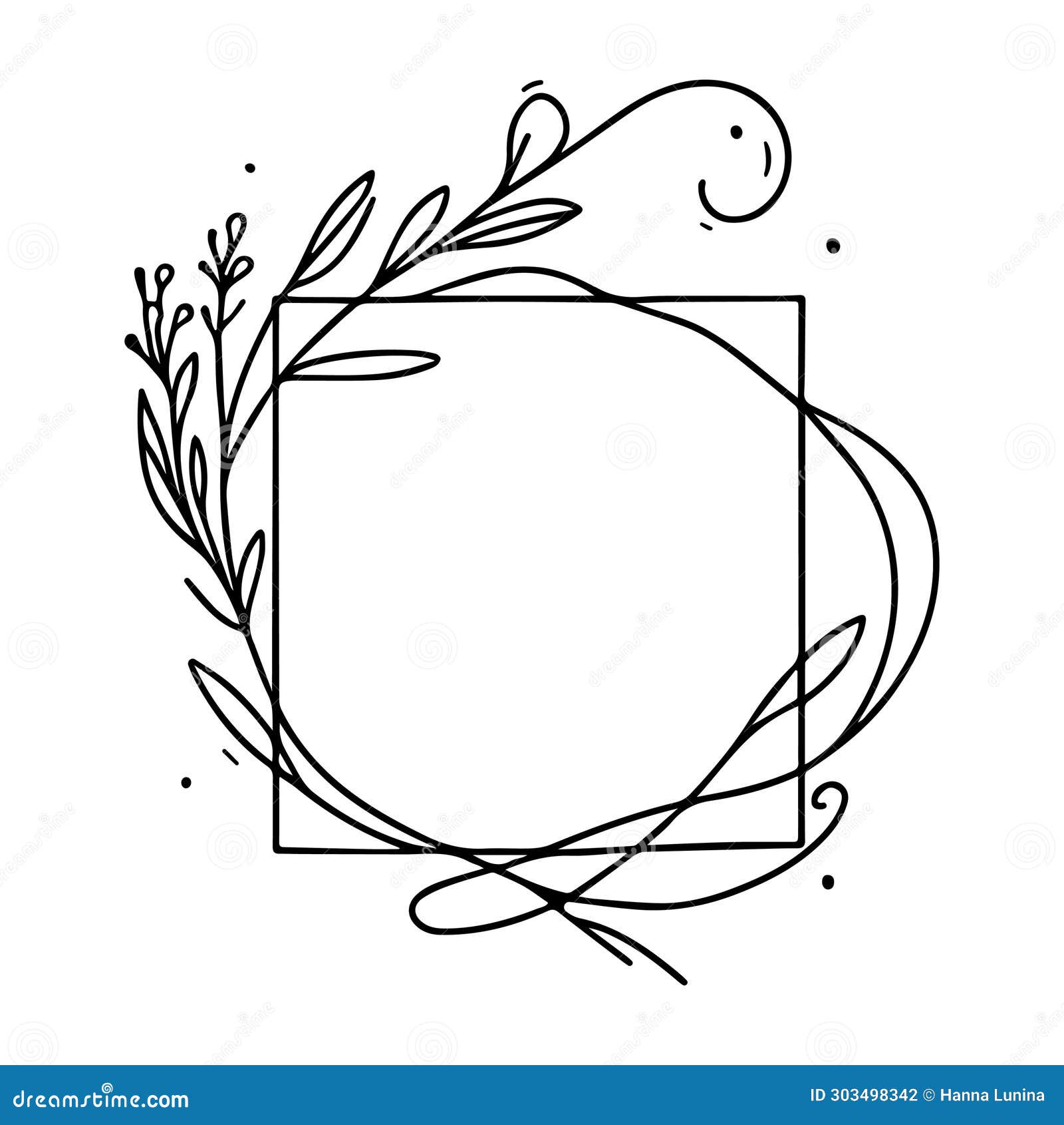 One-line Drawing of a Frame or Mirror. Sketch of a Mirror Stock Vector ...