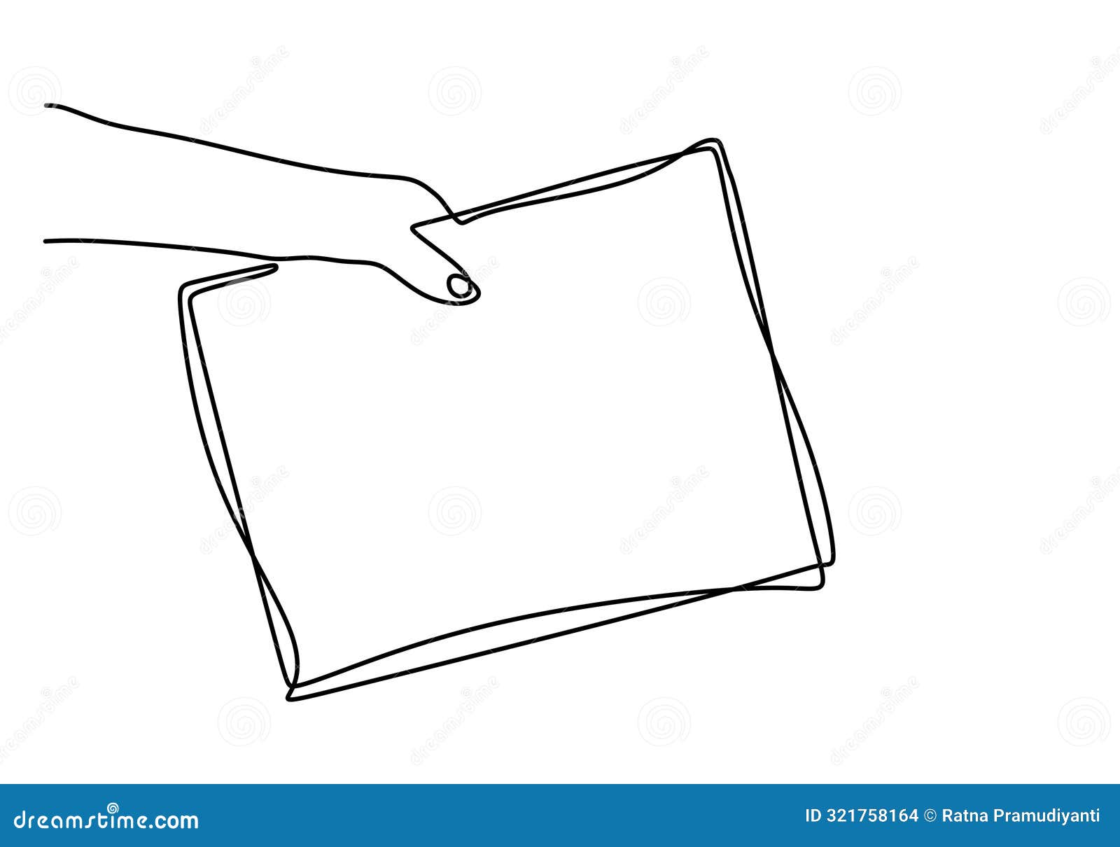 One Line Drawing Hand Holdings Papers. Vector Illustration Single Hand ...