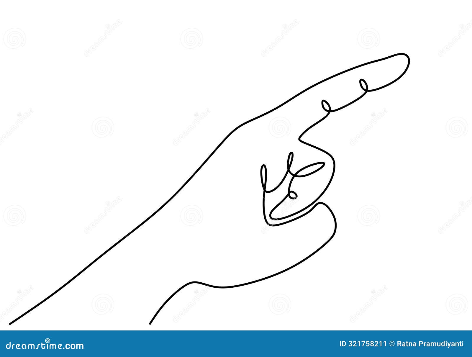 One Line Drawing of Hand Pointing Finger. Vector Illustration Creative ...