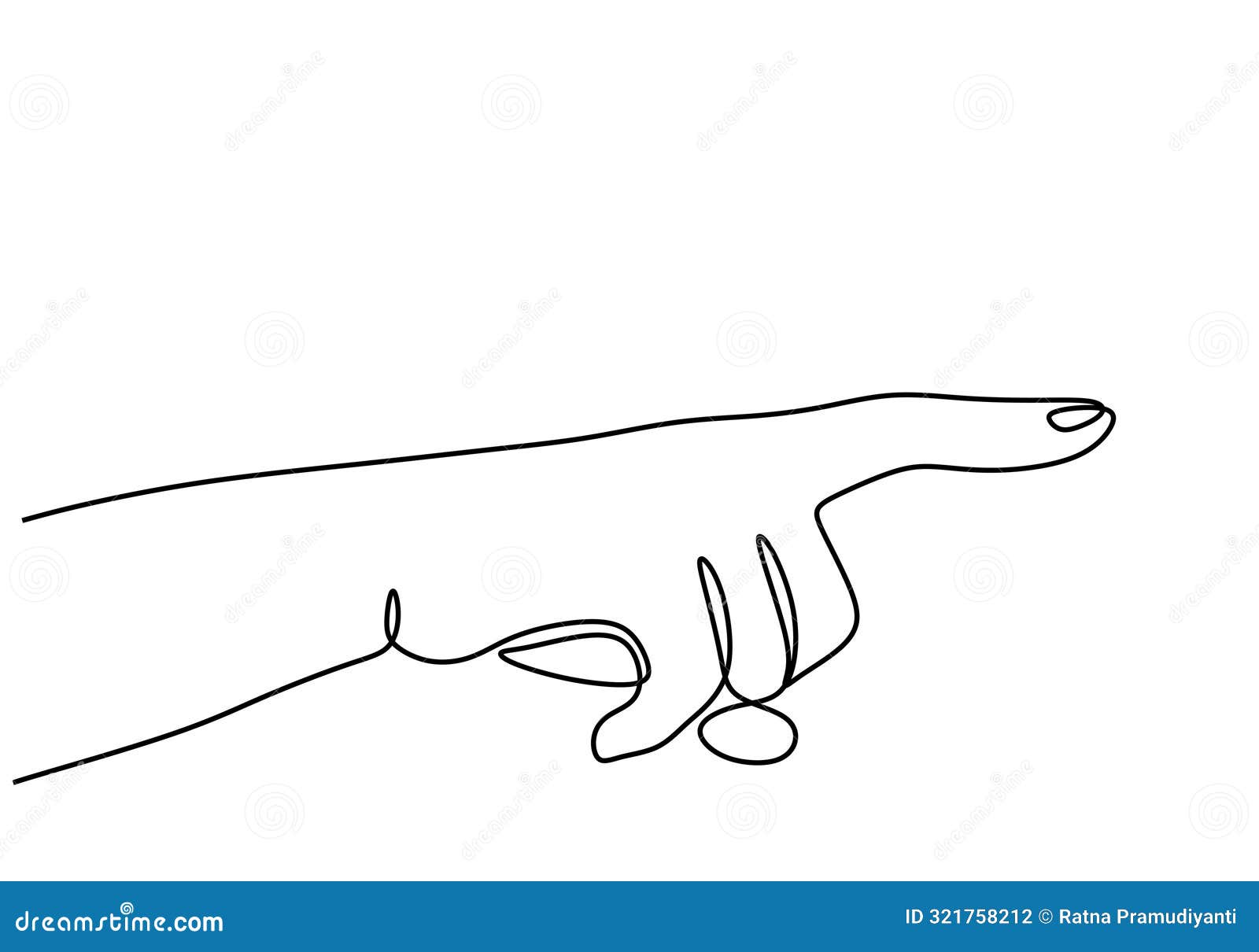 One Line Drawing of Hand Pointing Finger. Vector Illustration Creative ...