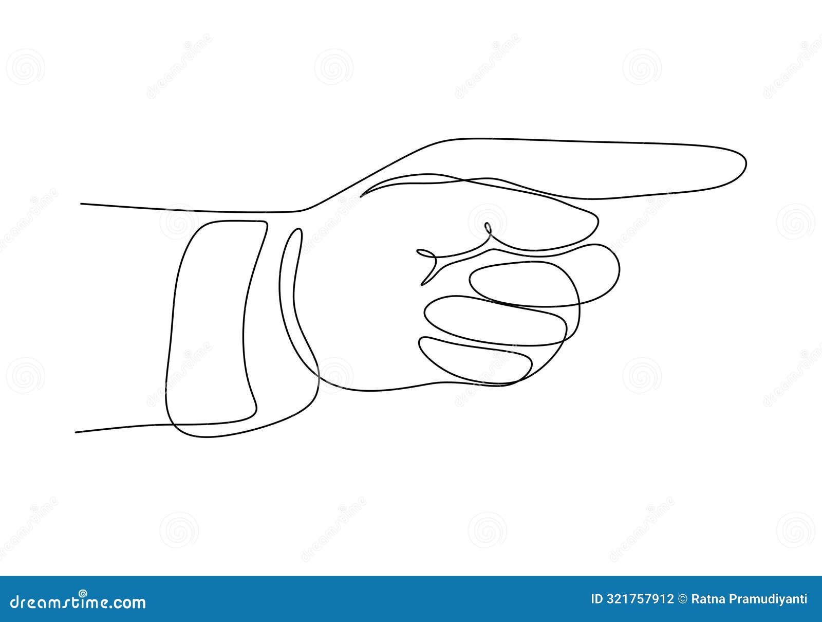 One Line Drawing of Hand Points Index Finger. Concept Pointer Hand ...