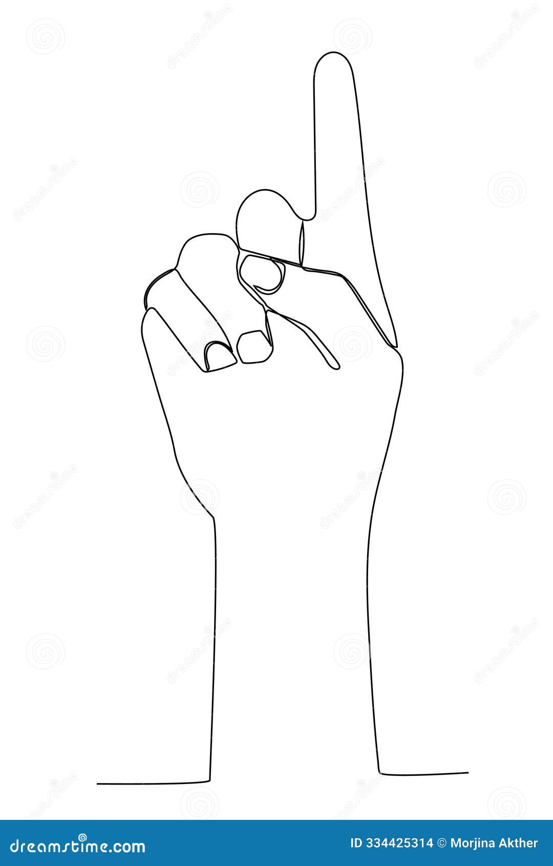 One Line Drawing of Hand S Finger. Stock Vector - Illustration of text ...