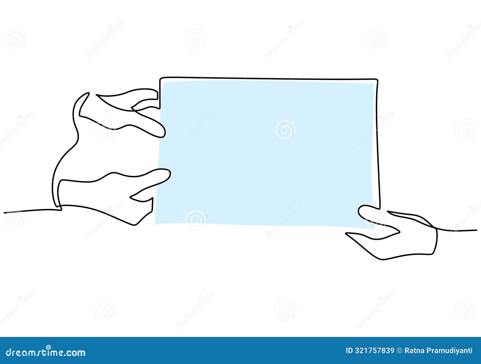 One Line Drawing of Hands Holding Paper Document. Blank Documents for ...