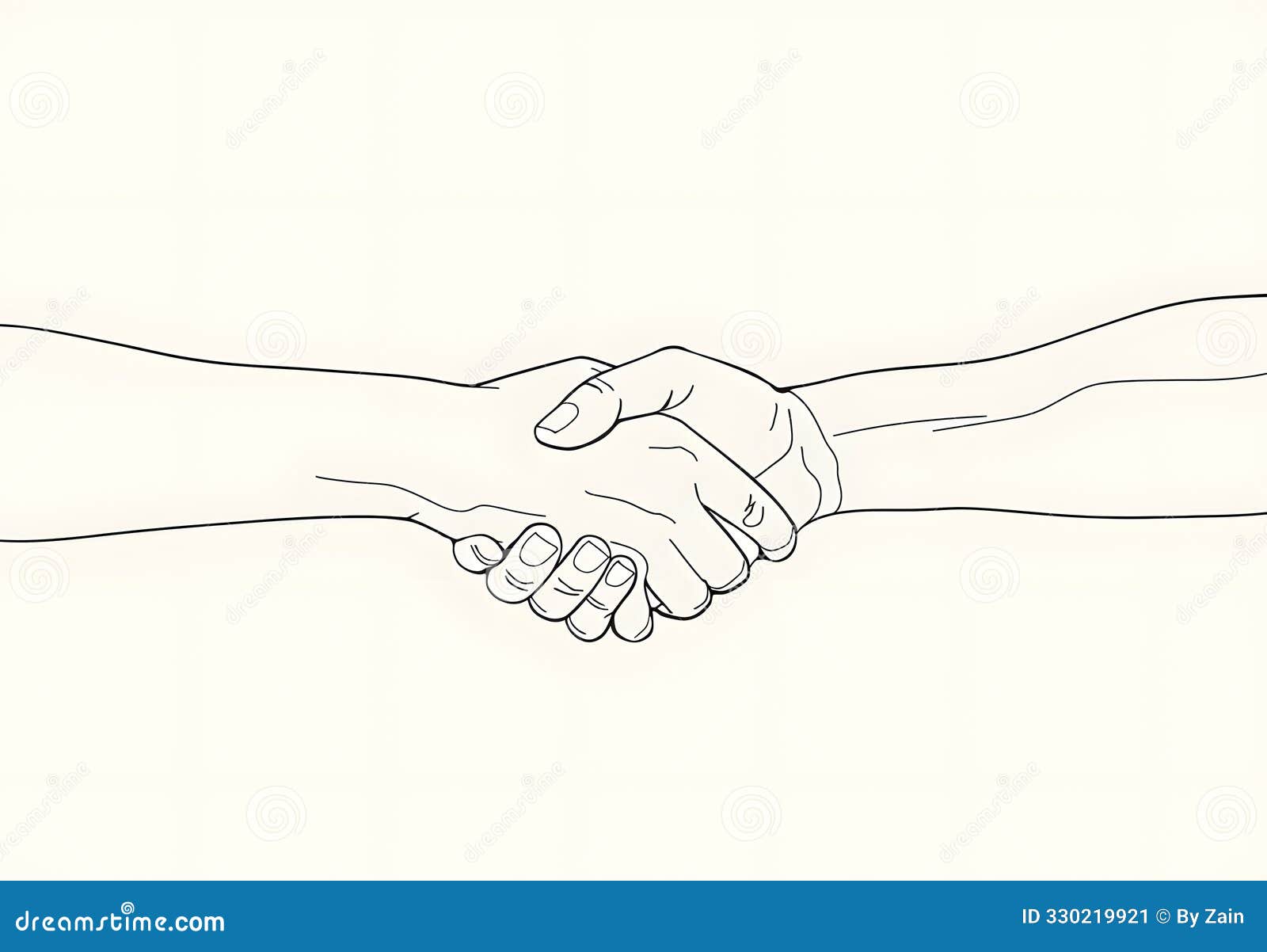 One Line Drawing a Handshake between Two Hands Stock Illustration ...