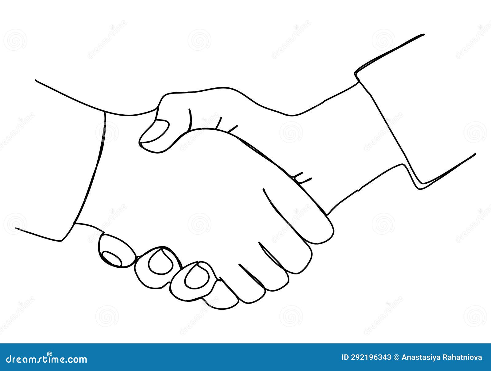 One Line Drawing Handshake, Vector Illustration. | CartoonDealer.com ...