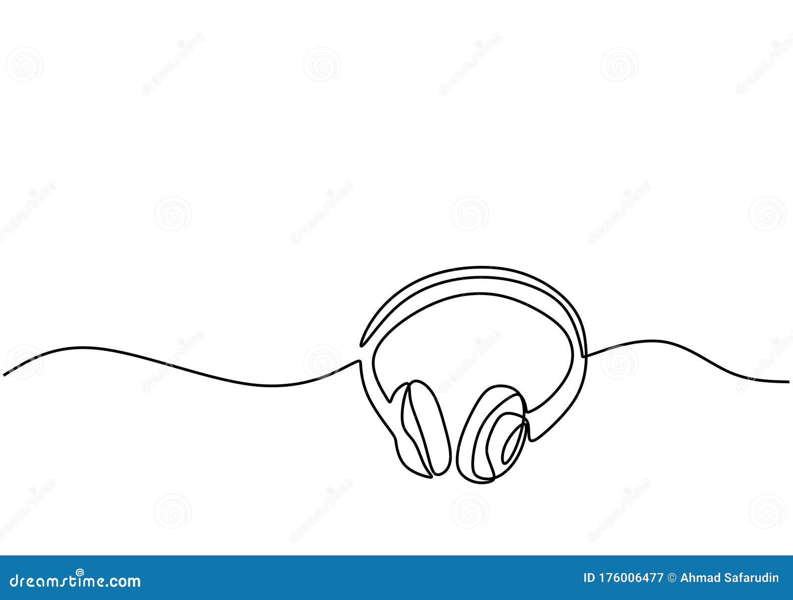 One Line Drawing of Headphone Speaker, Device Gadget Continuous Hand ... One Line Drawing of Headphone Speaker, Device Gadget Continuous Hand ...