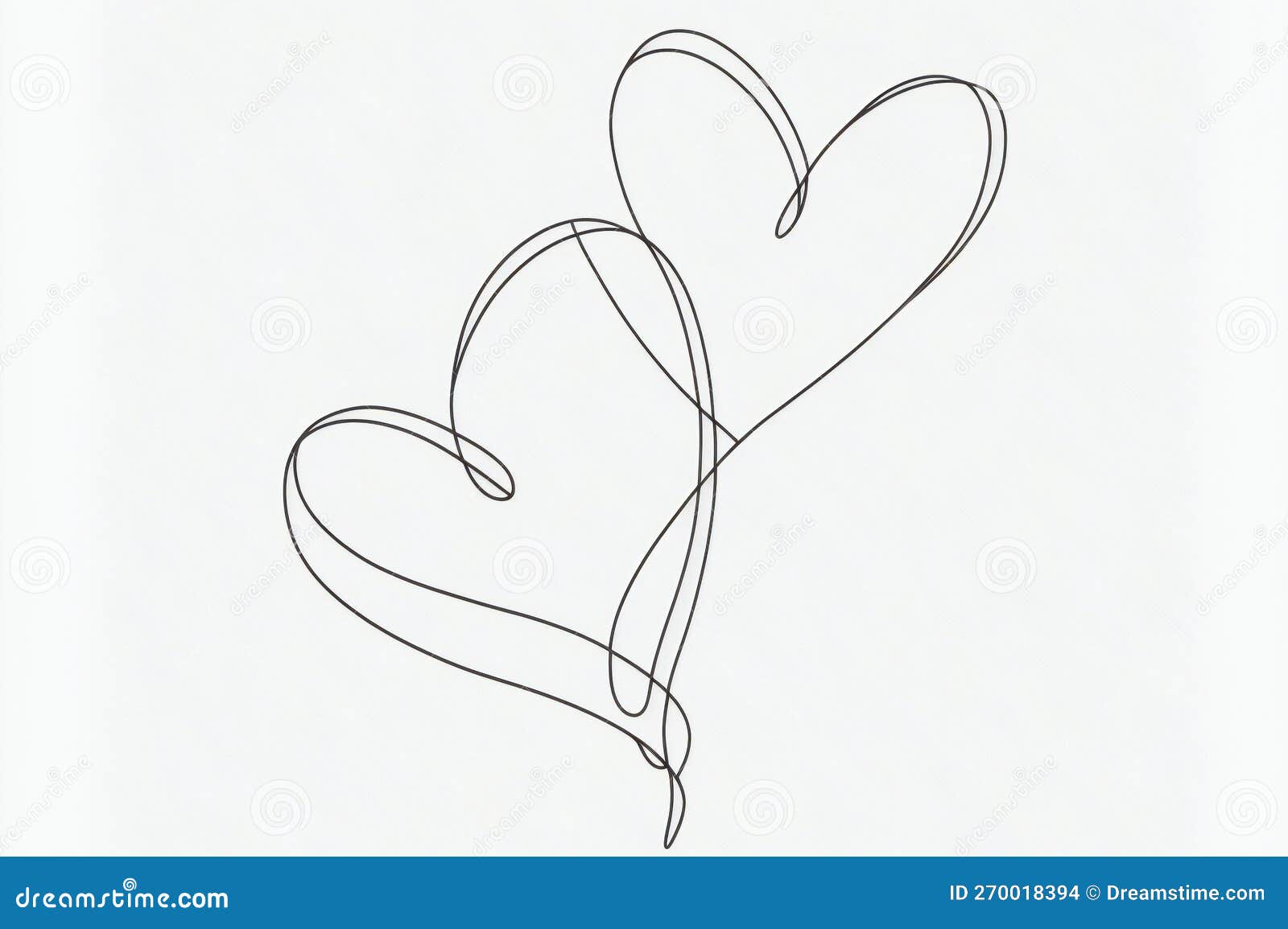 One Line Drawing Hearts Symbol, Digital Illustration Artwork, Abstract ... One Line Drawing Hearts Symbol, Digital Illustration Artwork, Abstract ...