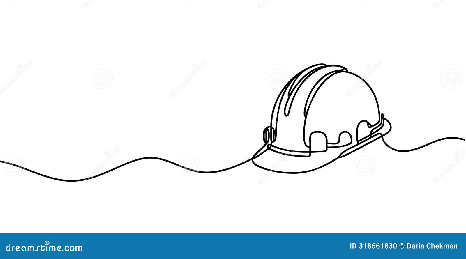 One Line Drawing of Isolated Hard Hat Stock Vector - Illustration of ...