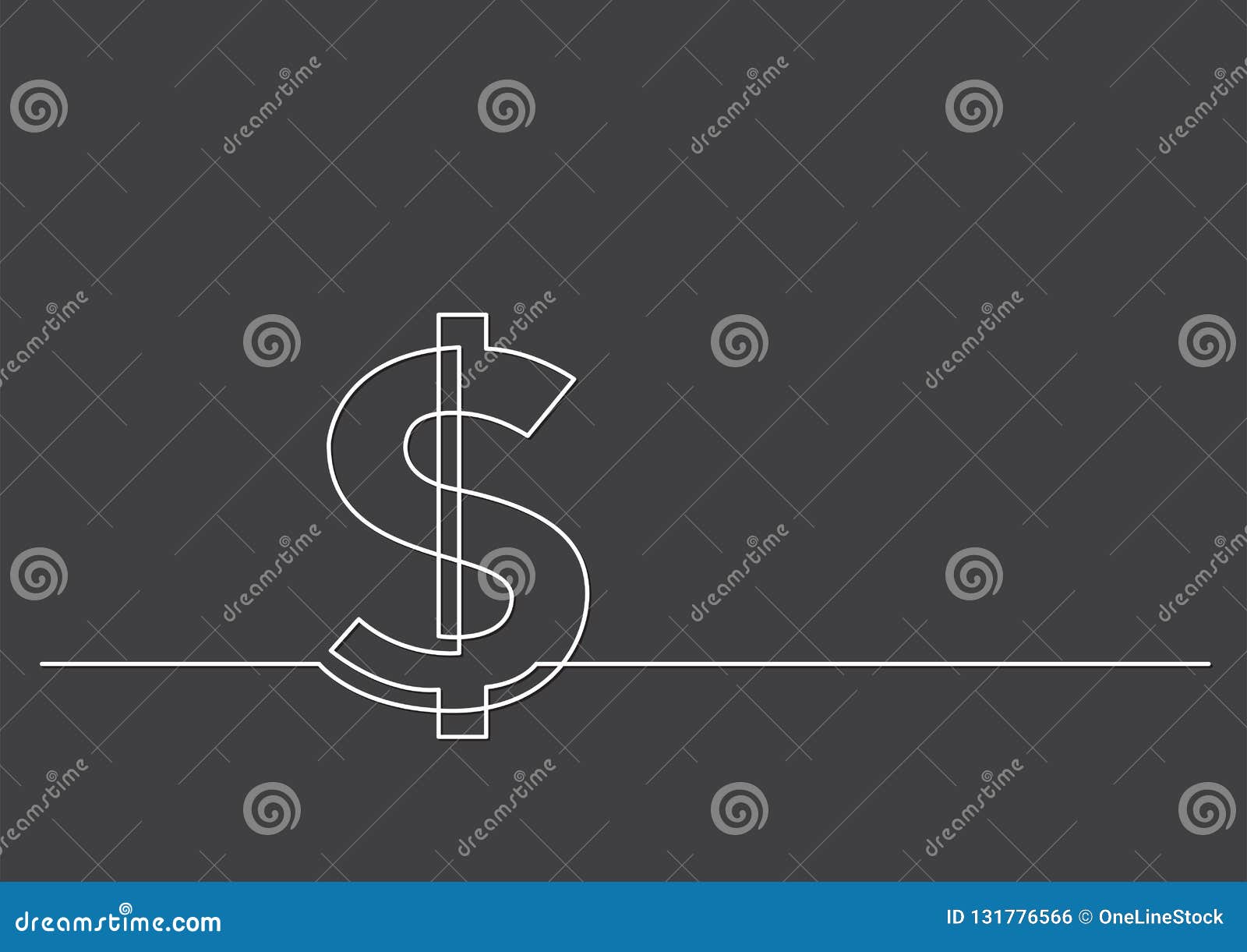 One Line Drawing of Isolated Vector Object - Dollar Sign Stock Vector ...