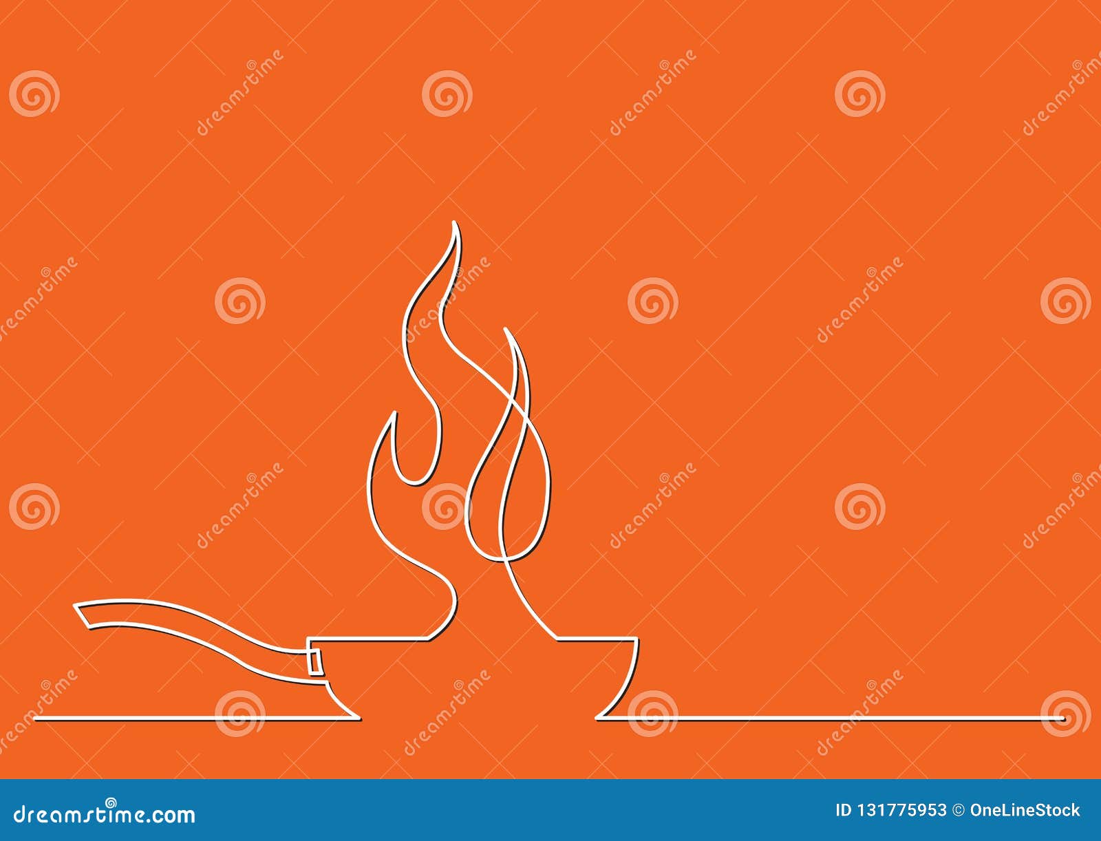 Frying Pan On Fire In Process Of Cooking Sketch Icon Cartoon Vector ...