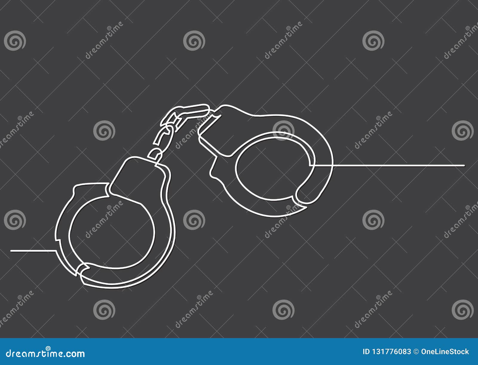 One Line Drawing Of Isolated Vector Object - Handcuffs Royalty-Free ...