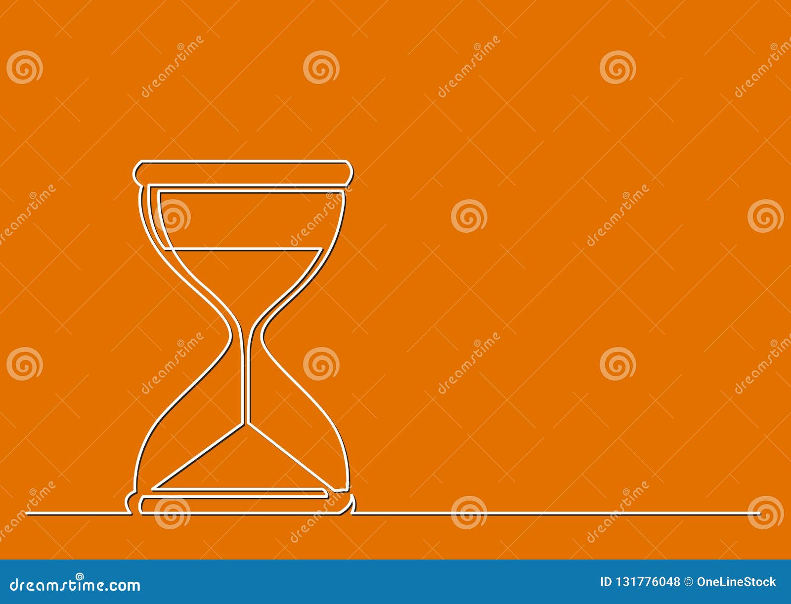 One Line Drawing of Isolated Vector Object - Hourglass Stock Vector ...