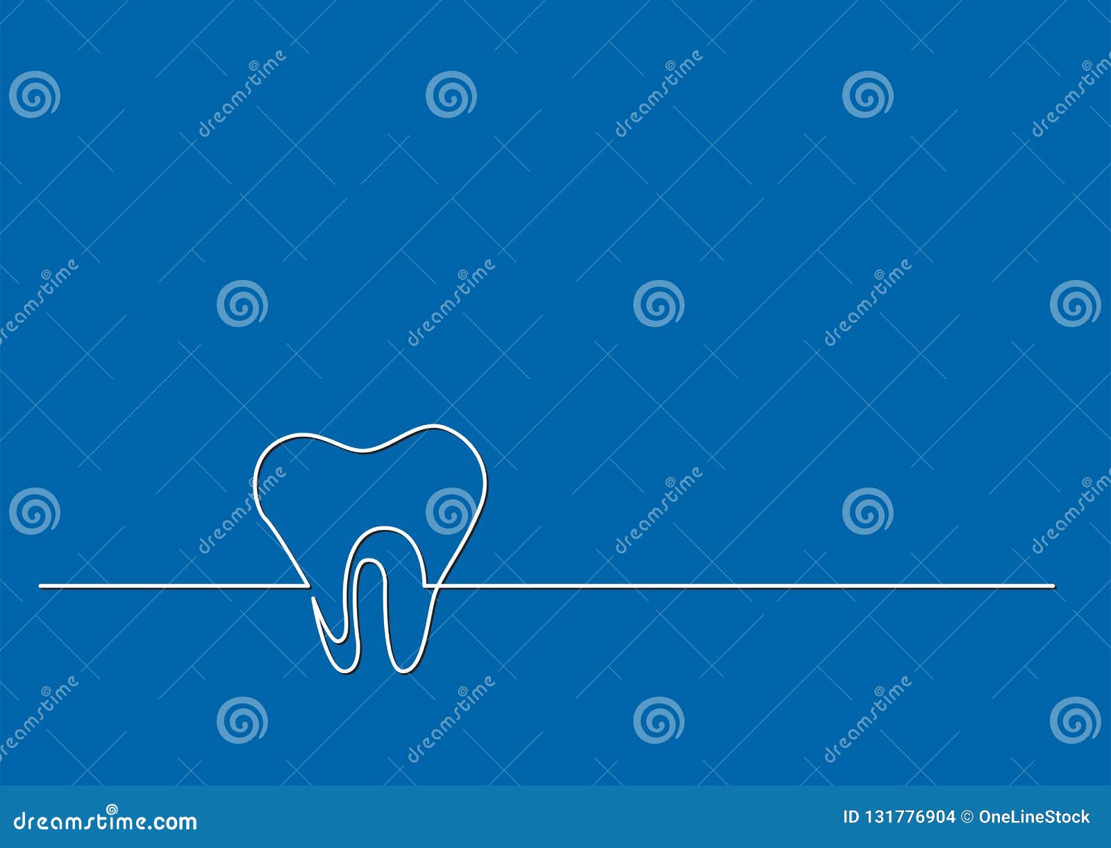 One Line Drawing of Isolated Vector Object - Human Tooth Stock Vector ...