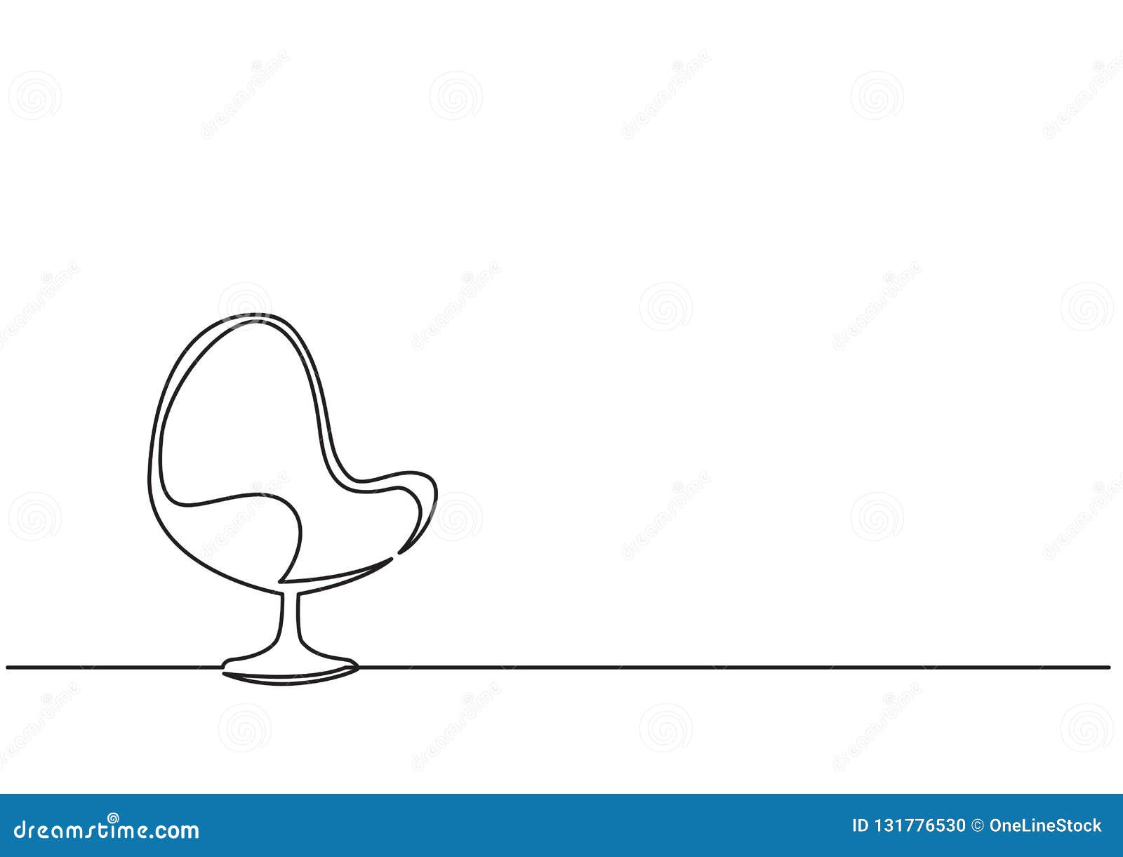 One Line Drawing of Isolated Vector Object - Modern Chair Stock ...